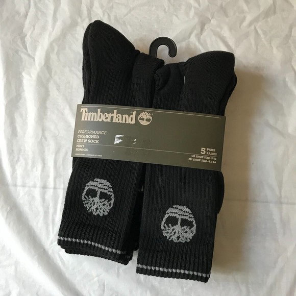 Timberland | Underwear & Socks | New Mens 5 Pairs Timberland Crew Black ...